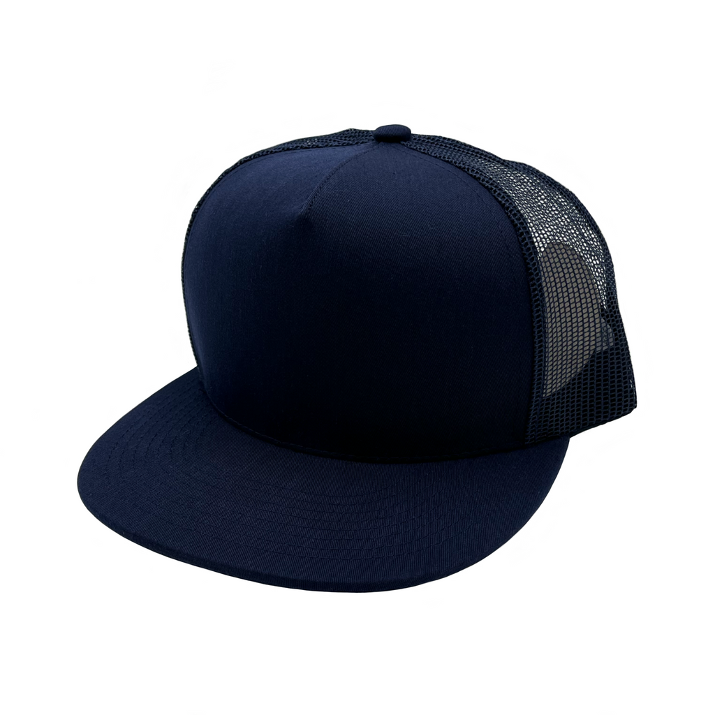 5 Panels Round Flat Bill Mesh Snapback Cap (Item# GNV-017M) - Made in ...